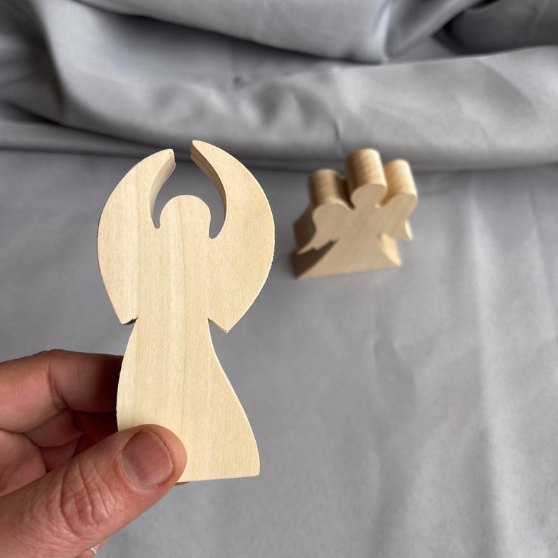 Wooden Unfinished Angels 2 Style, Angel Cut Out, Small Angel for Craft ...