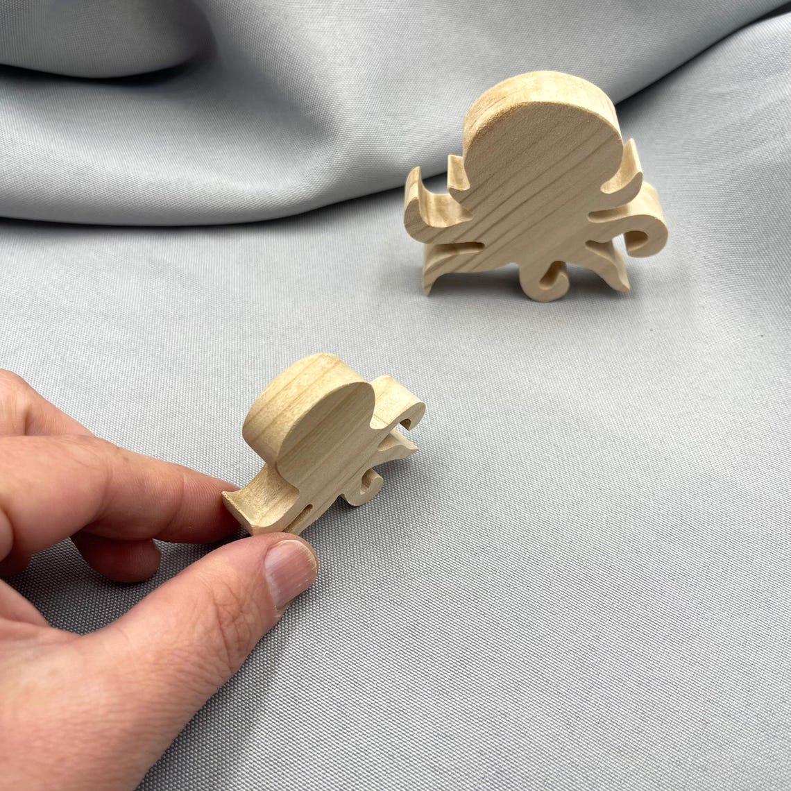 Unfinished Wooden Octopus Cutout, Natural Wood Sea Creature for DIY ...