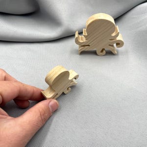 Unfinished Wooden Octopus Cutout, Natural Wood Sea Creature for DIY ...
