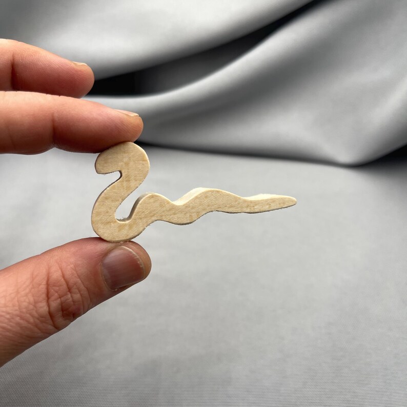 Wooden Snake Shape, Wood Cutout, Unfinished Little Reptile Holiday ...