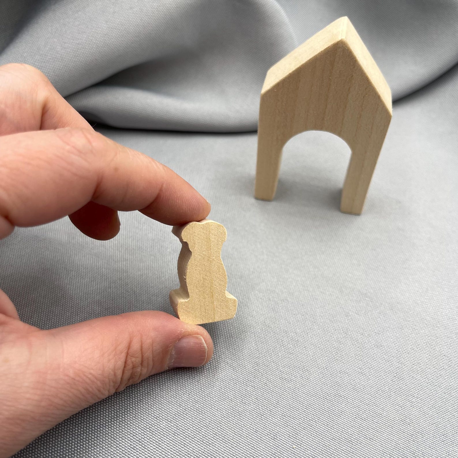 Natural Unfinished Wooden Dog and Doghouse, Rustic Craft Set for ...
