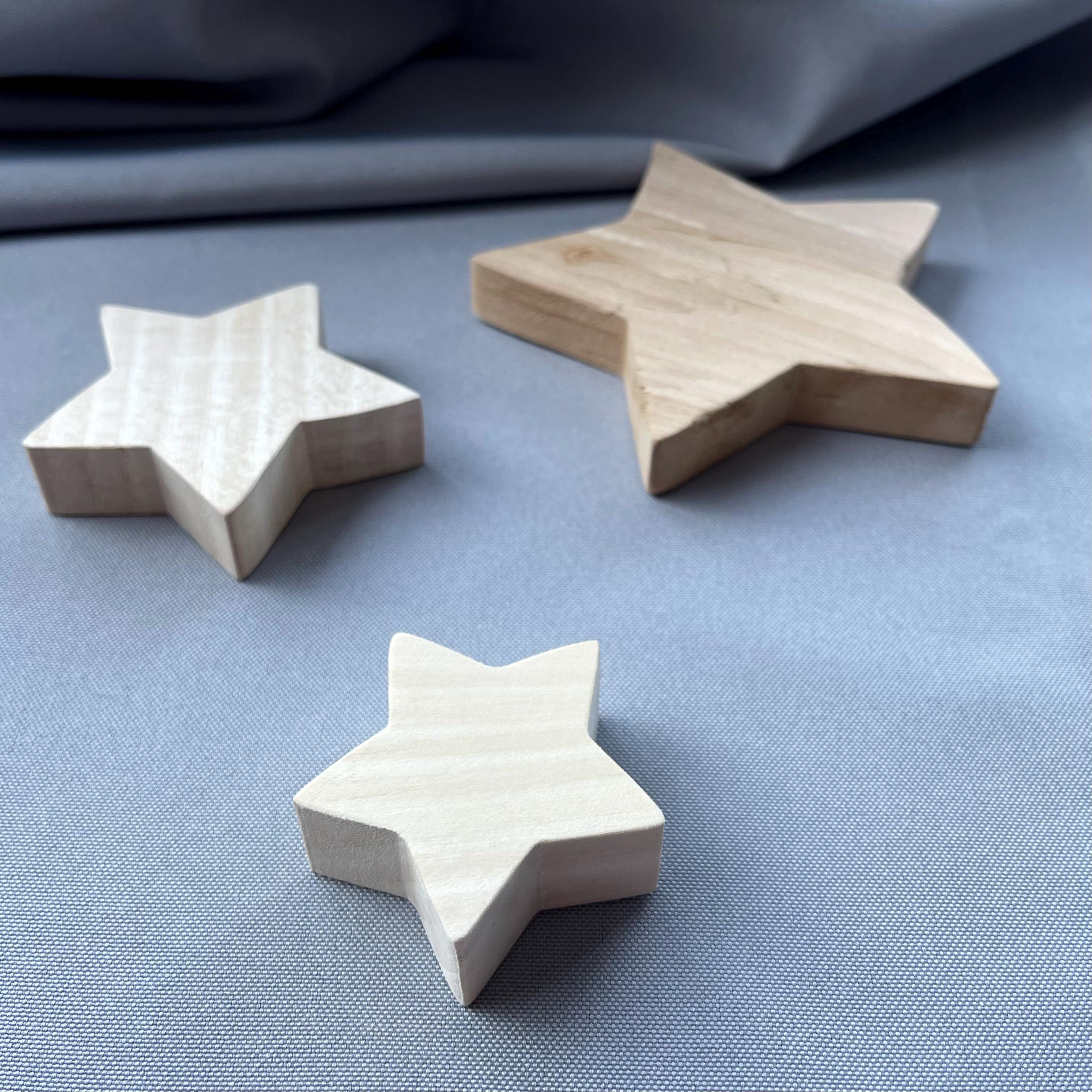 Wood Assorted Unfinished Stars, Cutout Standing Small or Large, 3 Size ...