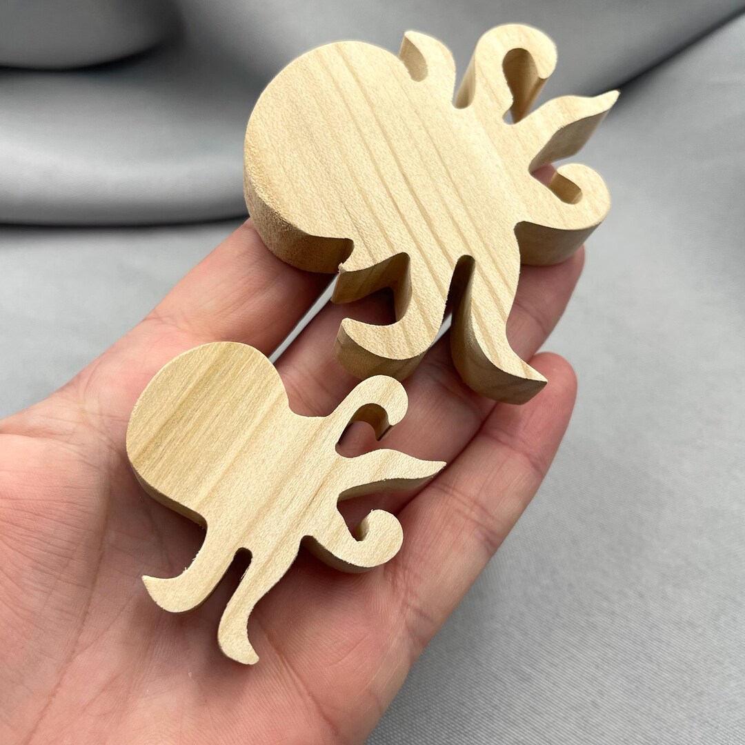 Unfinished Wood Octopus Cutout, DIY Sea Animal Shape for Crafts, Blank ...