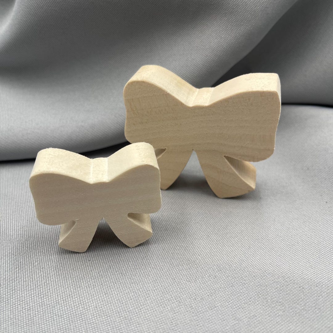 Unfinished Wood Small Ribbon Bow, Standing Bow Tie, Bow Cutouts for DIY ...
