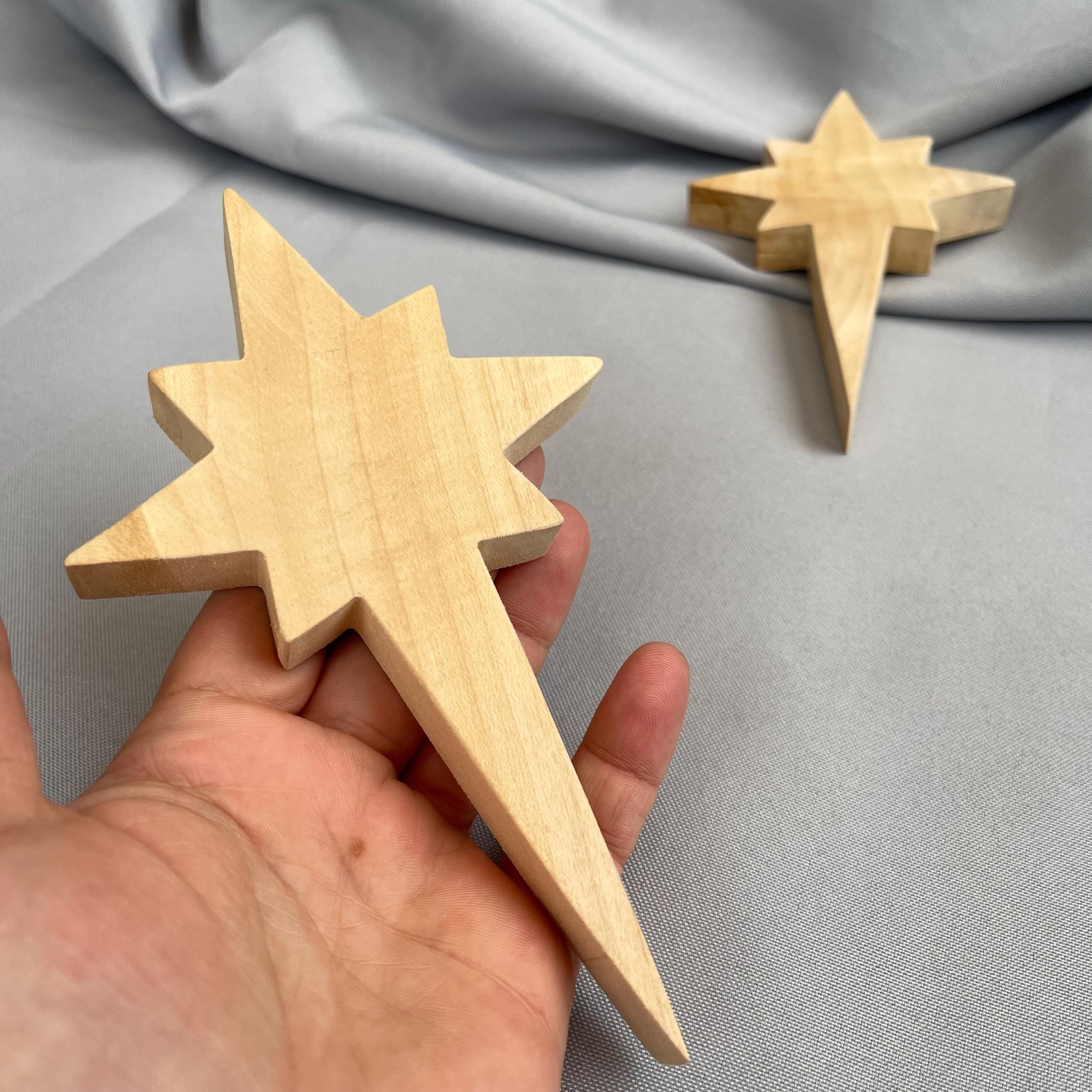 Unfinished Large Wooden Bethlehem Star, Christmas Ornament North Star ...