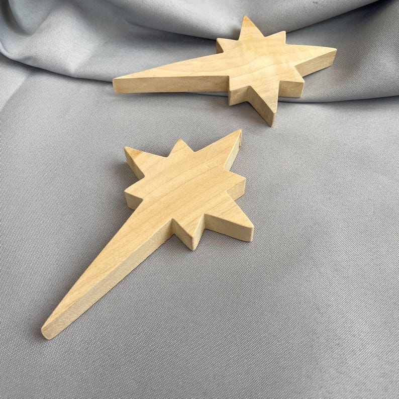 Unfinished Large Wooden Bethlehem Star, Christmas Ornament North Star ...