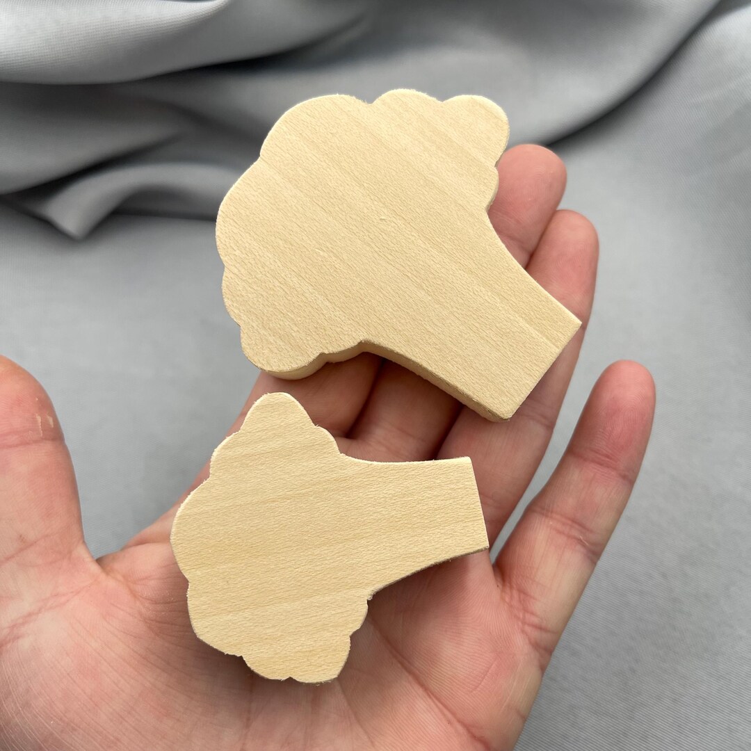 Unfinished Broccoli Wooden Fist Craft Shape, Blanks for Kids to Paint ...
