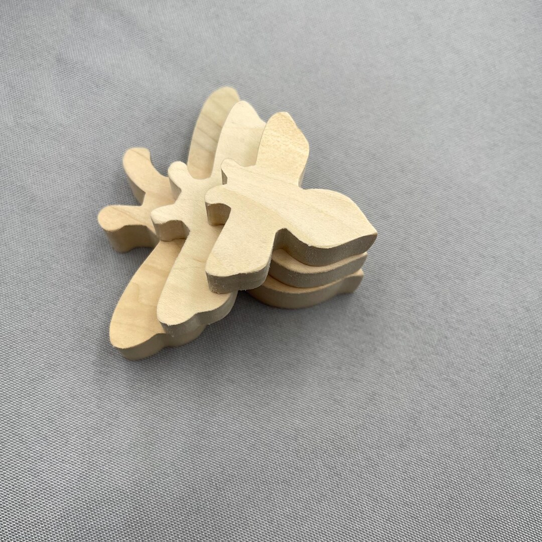 Wooden Bees and Bumblebees Cutouts in Various Sizes, DIY Crafts Mini ...