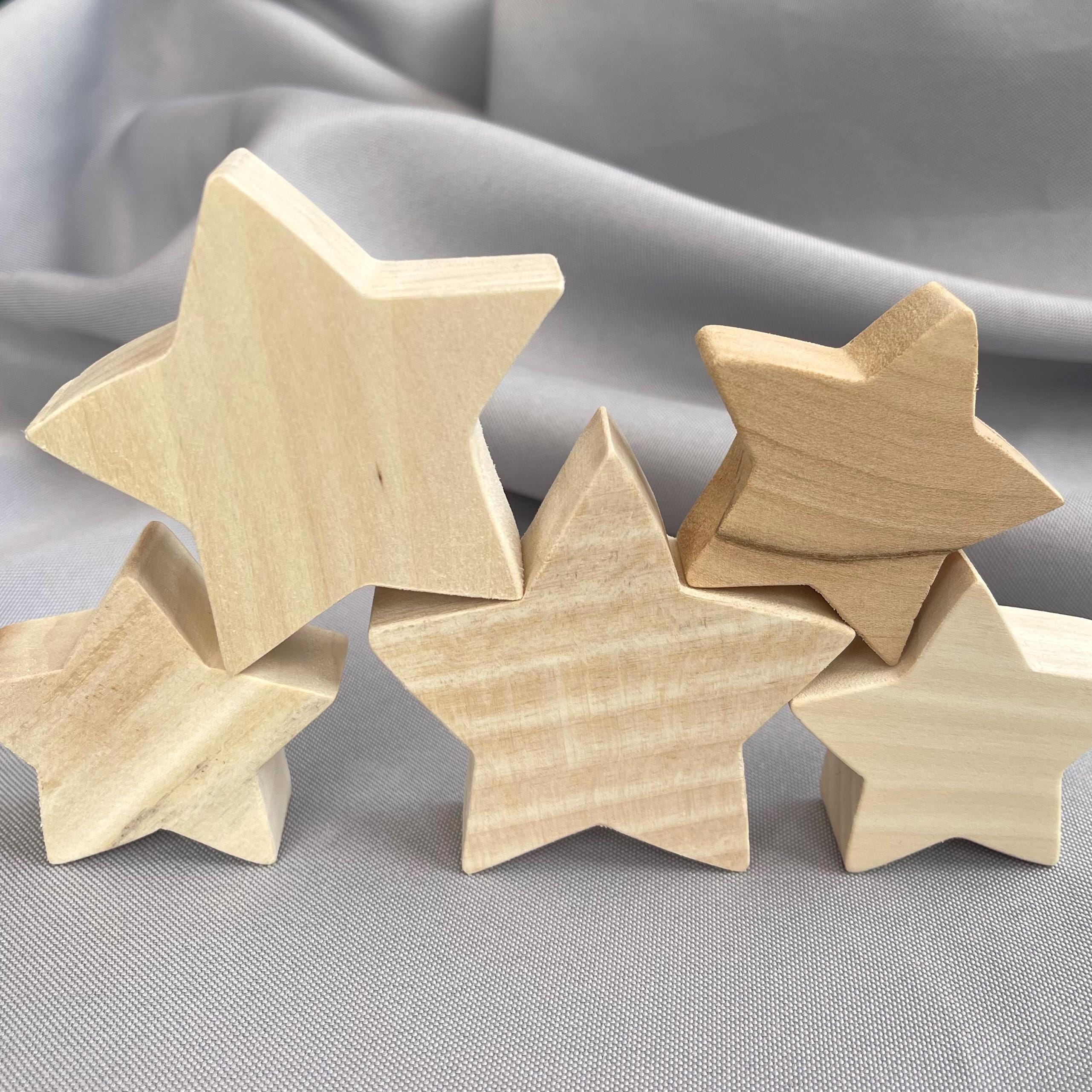 Wood Assorted Unfinished Stars, Cutout Standing Small or Large, 3 Size ...