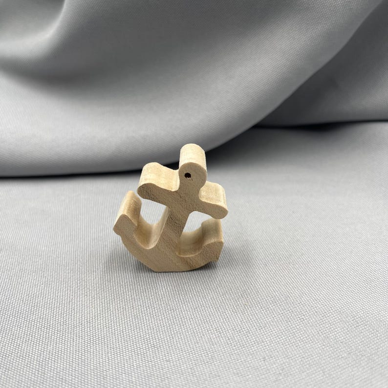 Unfinished Anchor Shape, Wooden Small DIY Craft for Kids, Coastal Table ...