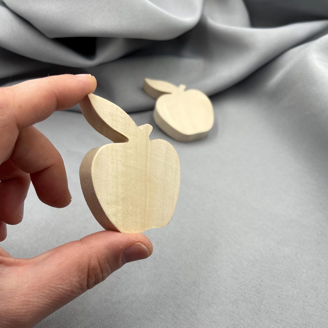 Unfinished Wooden Apple Shape, Wooden Garden Fruits, Standing Wood ...