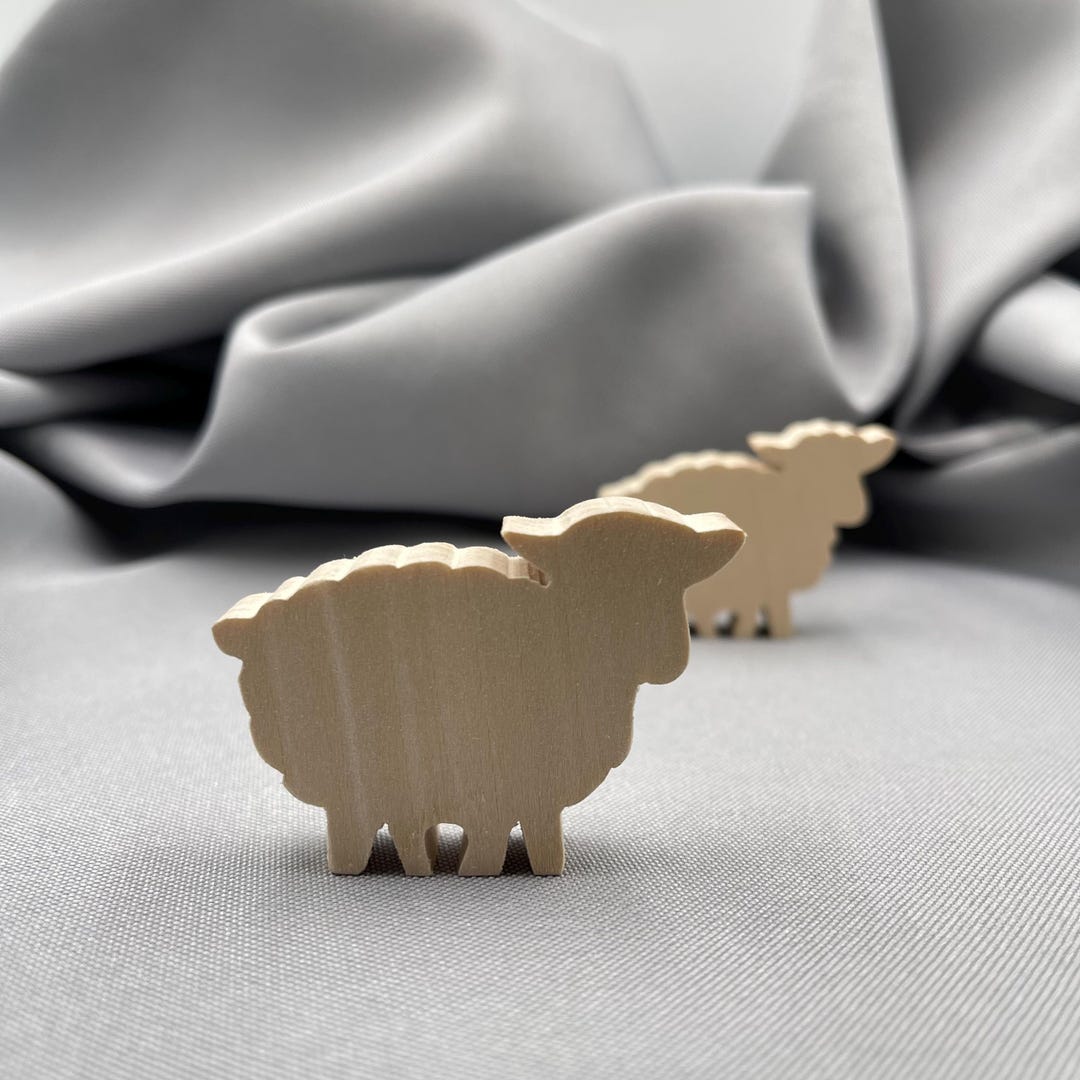 Wooden Unfinished Sheep Cutout, DIY Craft Farm Animal, Blank Standing ...