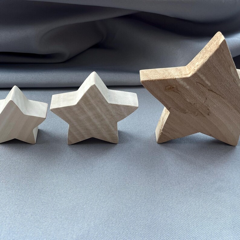 Wood Assorted Unfinished Stars, Cutout Standing Small or Large, 3 Size ...