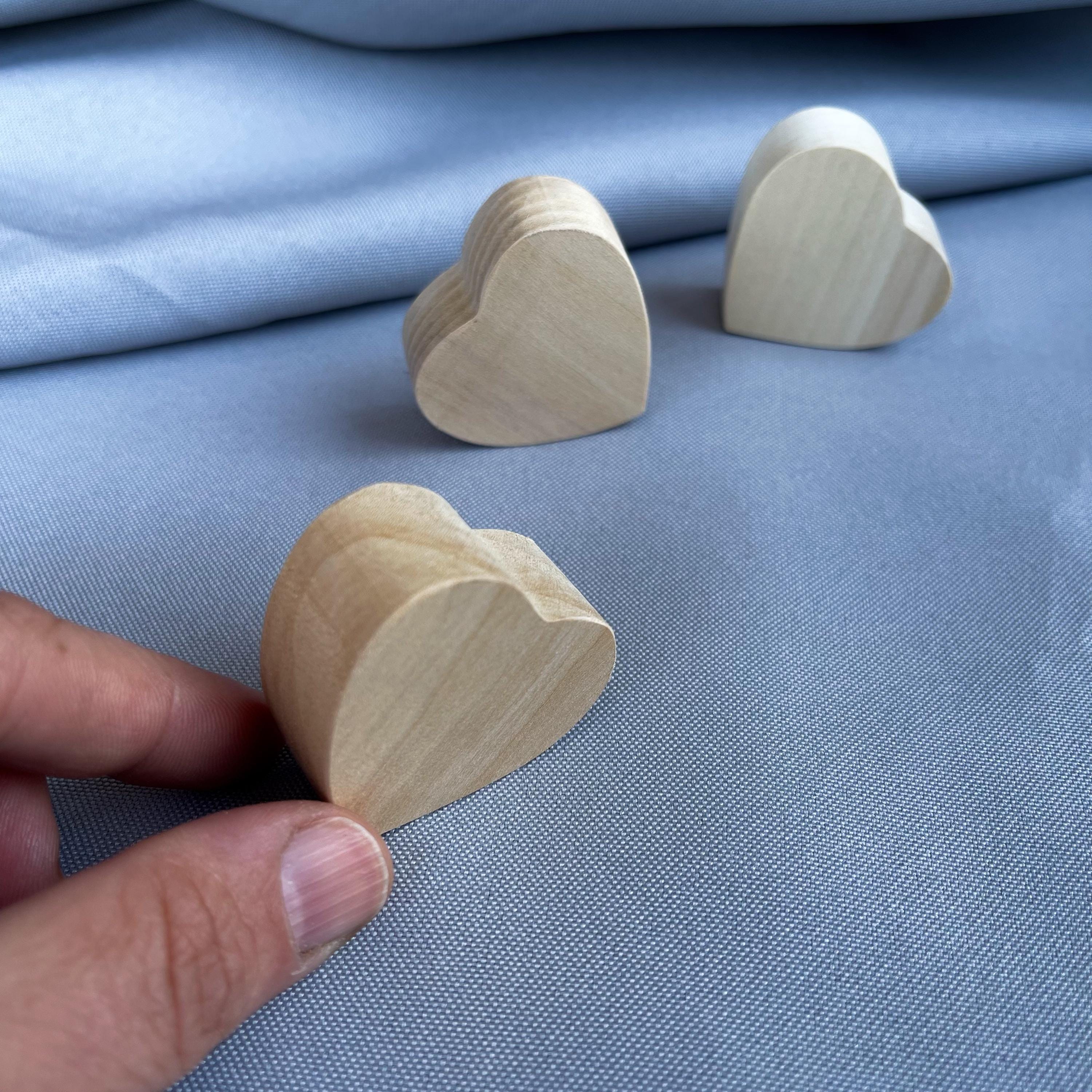 Wooden Blank Heart Cut Out Unfinished, Mini Heart to Paint, Wood ...