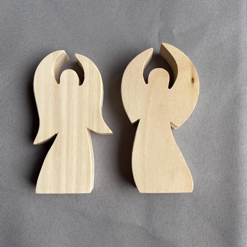 Wooden Unfinished Mini Angel Cutout 3 Options, Rustic Figurine, Think ...