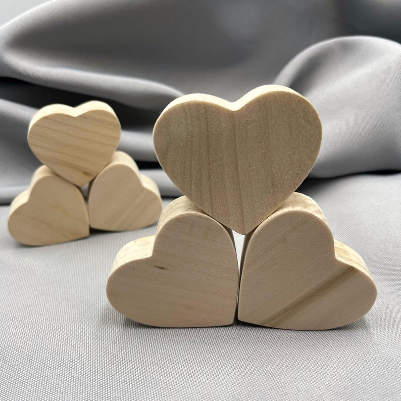 Wooden Hearts for Crafts, Blank Standing Unfinished, Heart to Paint ...