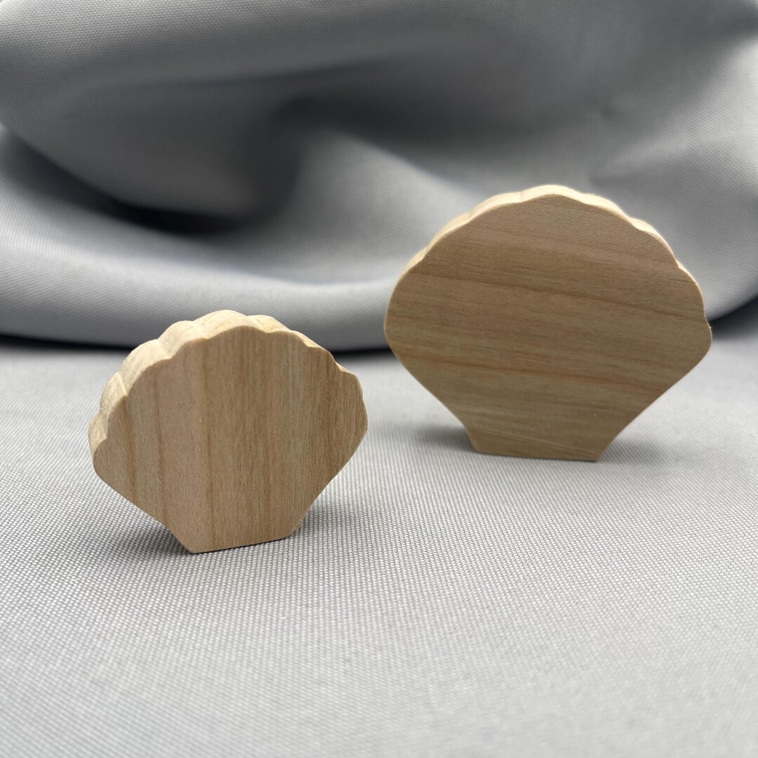 Mini Unfinished Wooden Seashell, Standing Ocean-inspired Decor, Blank ...