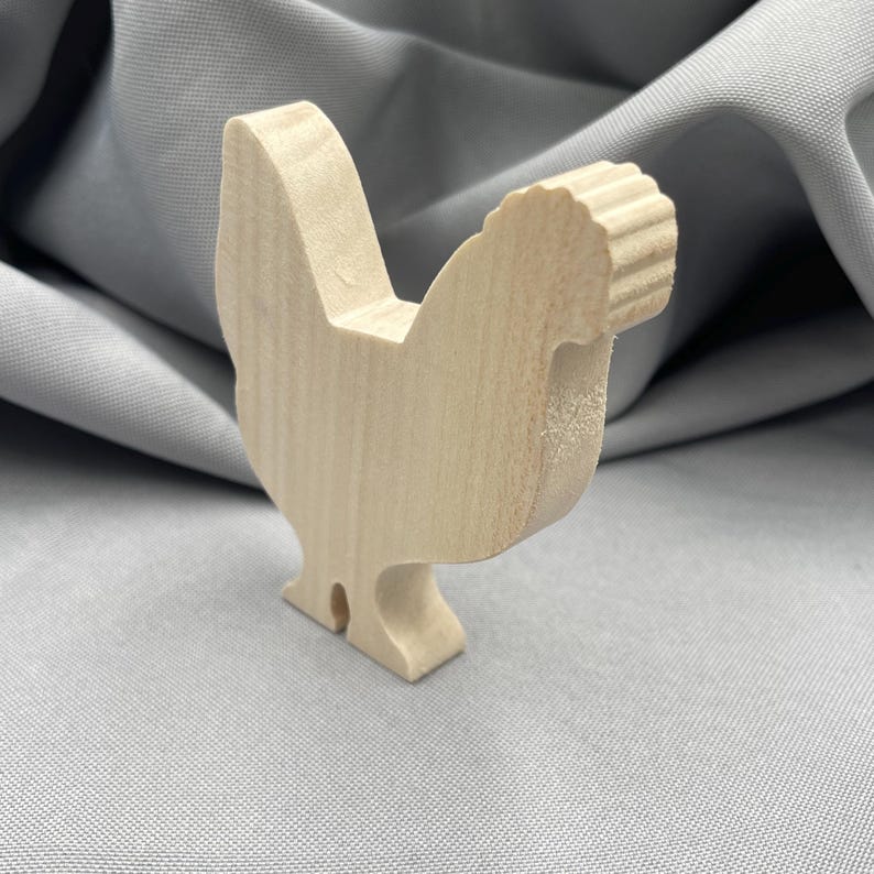 Unfinished Chicken Craft for Kids, Small Wood Blank, Spring Mini Decor ...