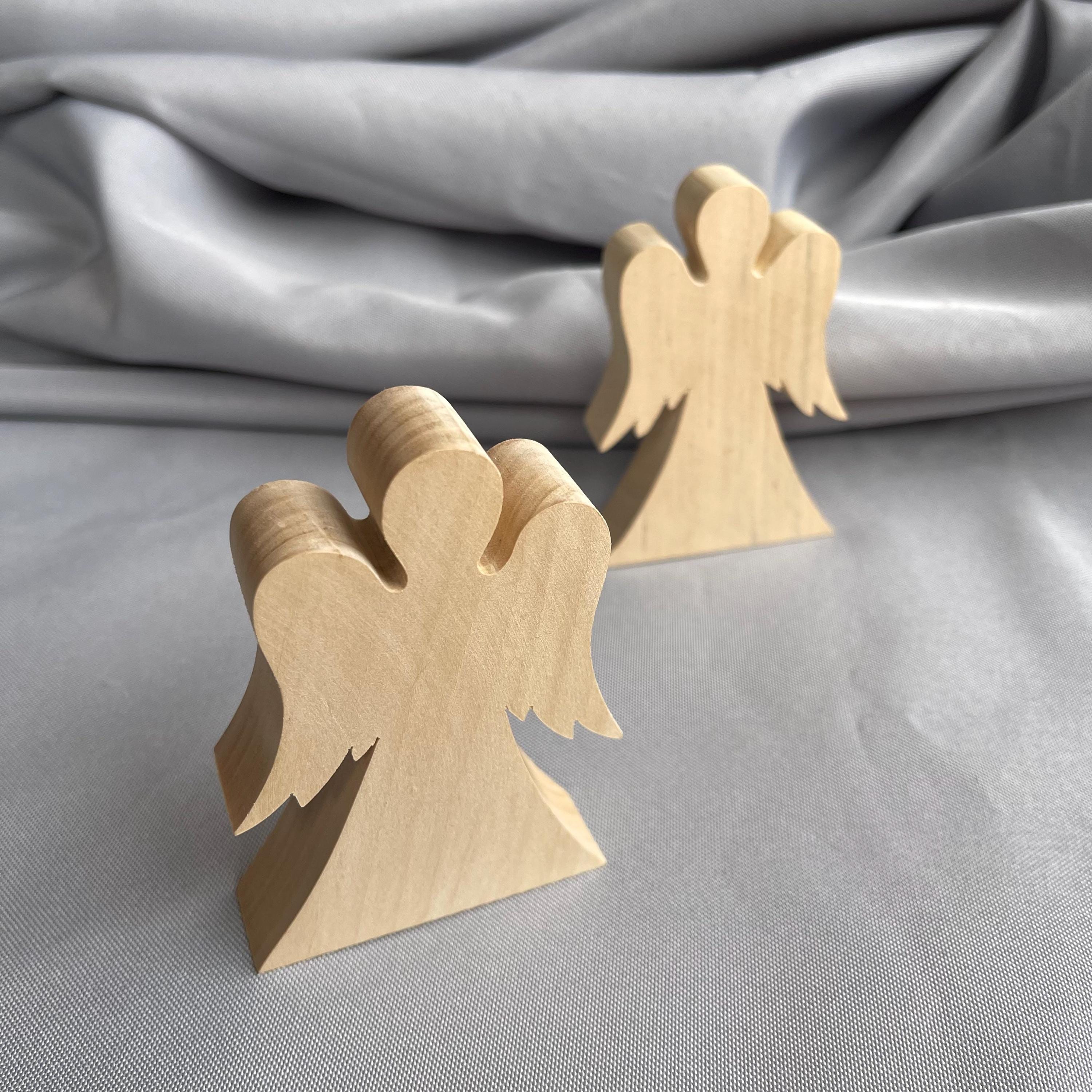 Wood Unfinished Angel Standing Cutout, Small Figurine, Blank Ready to ...