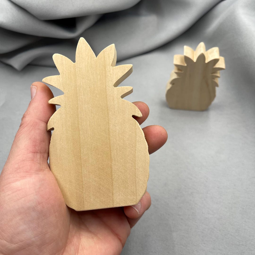 Wooden Unpainted Pineapple, Mini Tropical Fruit Crafts, Tiered Tray Decor, Blank Thick Standing ...