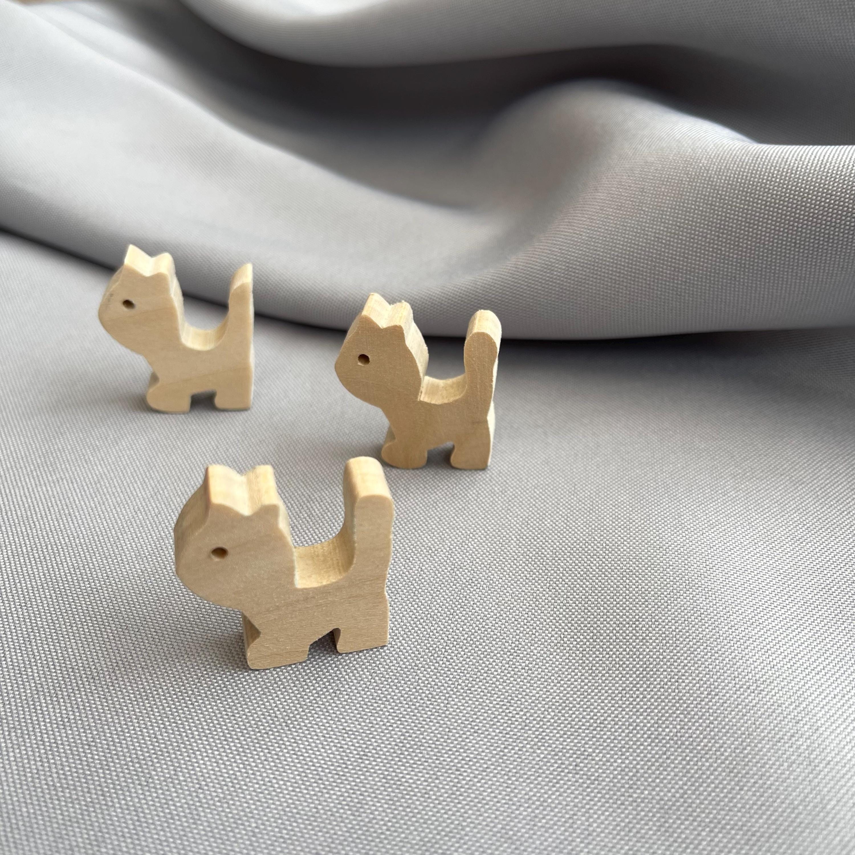 Mini Standing Cat Figurine Cutout, Unfinished Wooden Cat, Craft ...