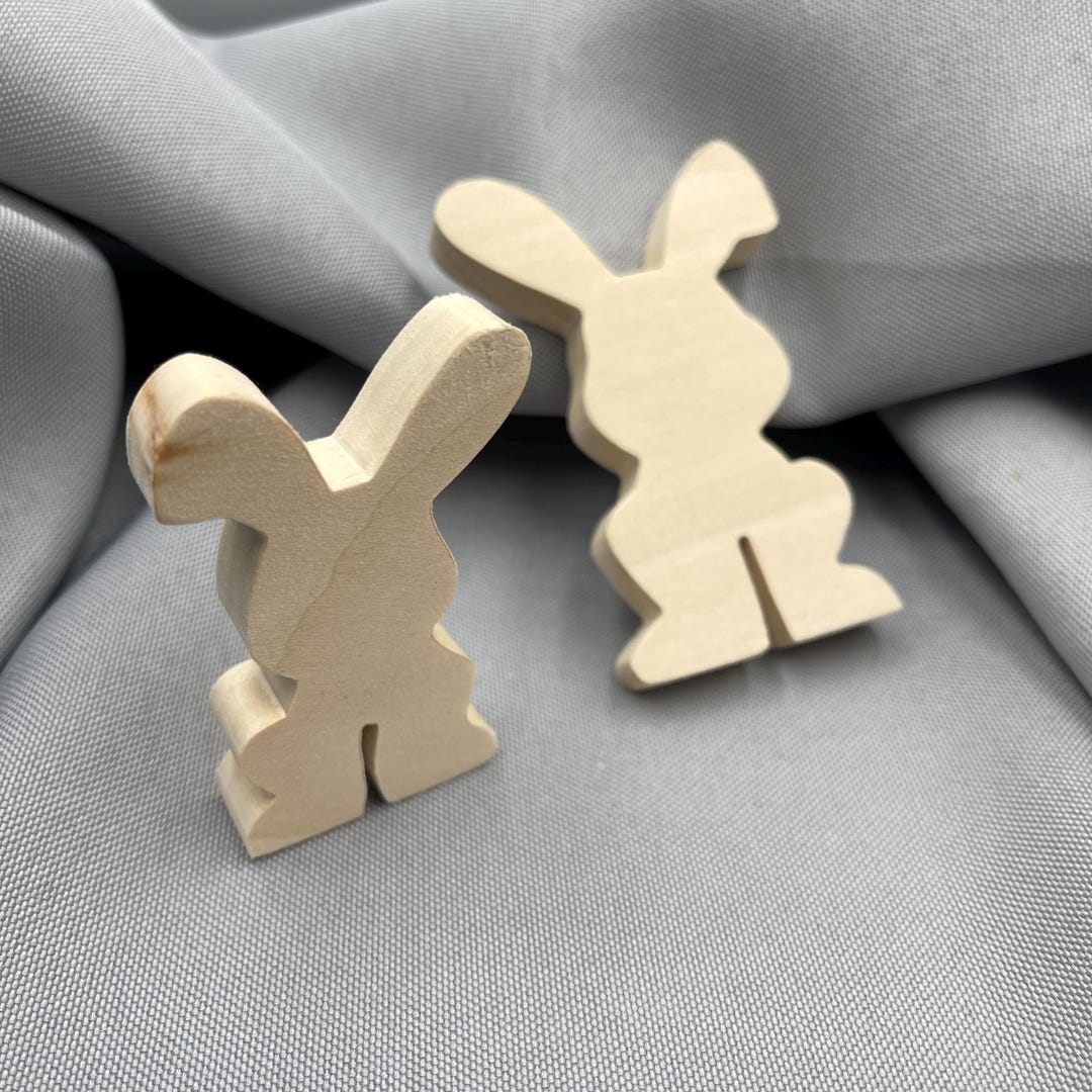 Wooden Small Rabbit Cutout, Bunny Blank for Craft, Mini Wood Tray Decor ...