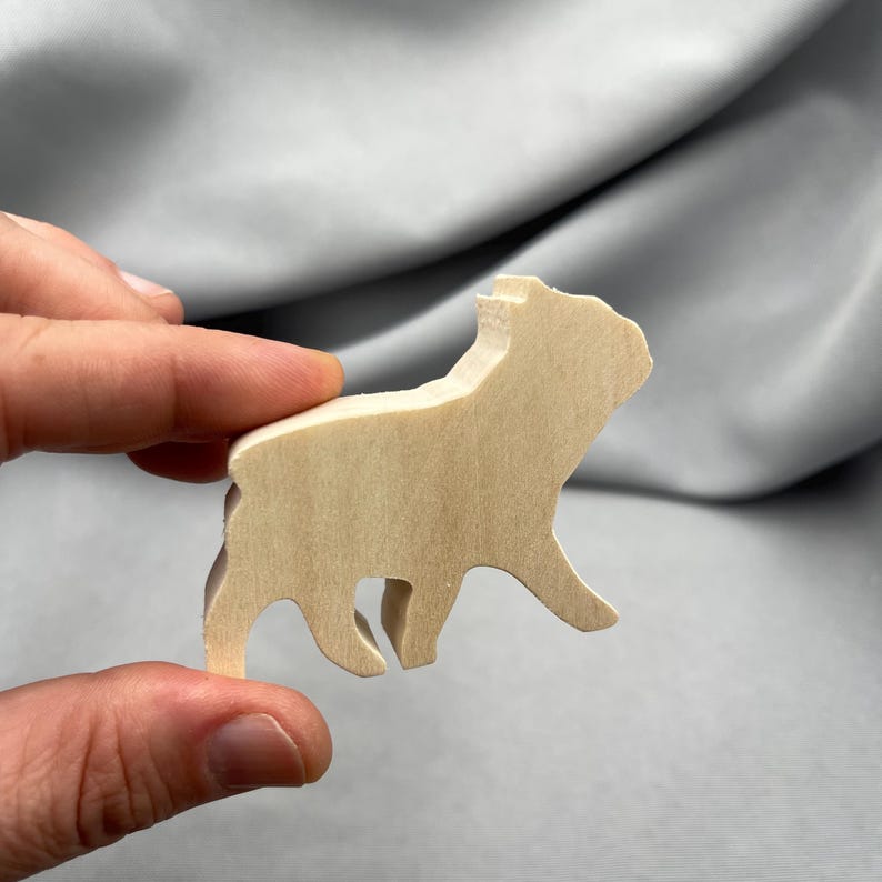 Unfinished French Bulldog Shape, Standing Dog Cutout, Thick Piece for ...
