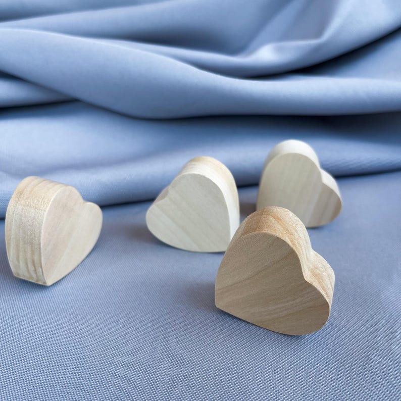 Wooden Hearts for Crafts, Blank Standing Unfinished, Heart to Paint ...