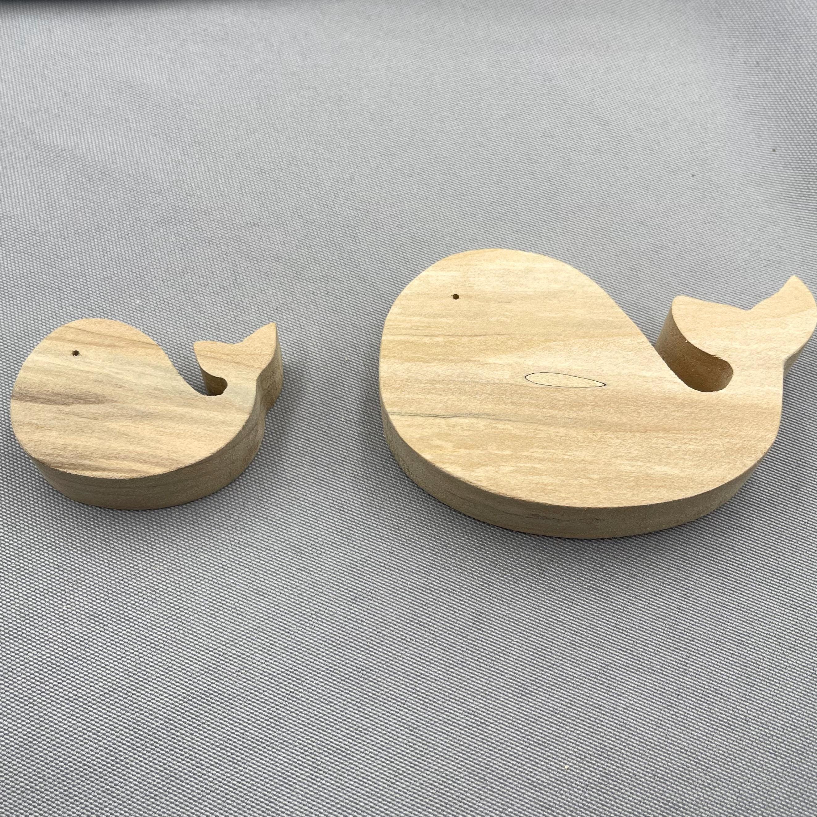 Wooden Whale Cut Out Blanks, Unfinished Fish for Painting, Beach Theme ...