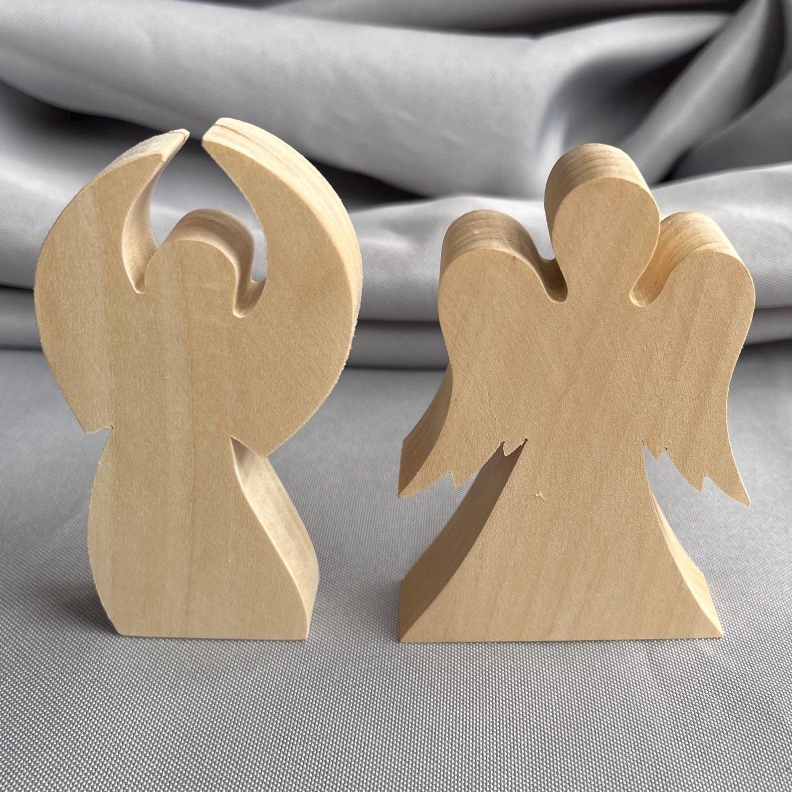 Wooden Unfinished Angels 2 Style, Angel Cut Out, Small Angel for Craft ...