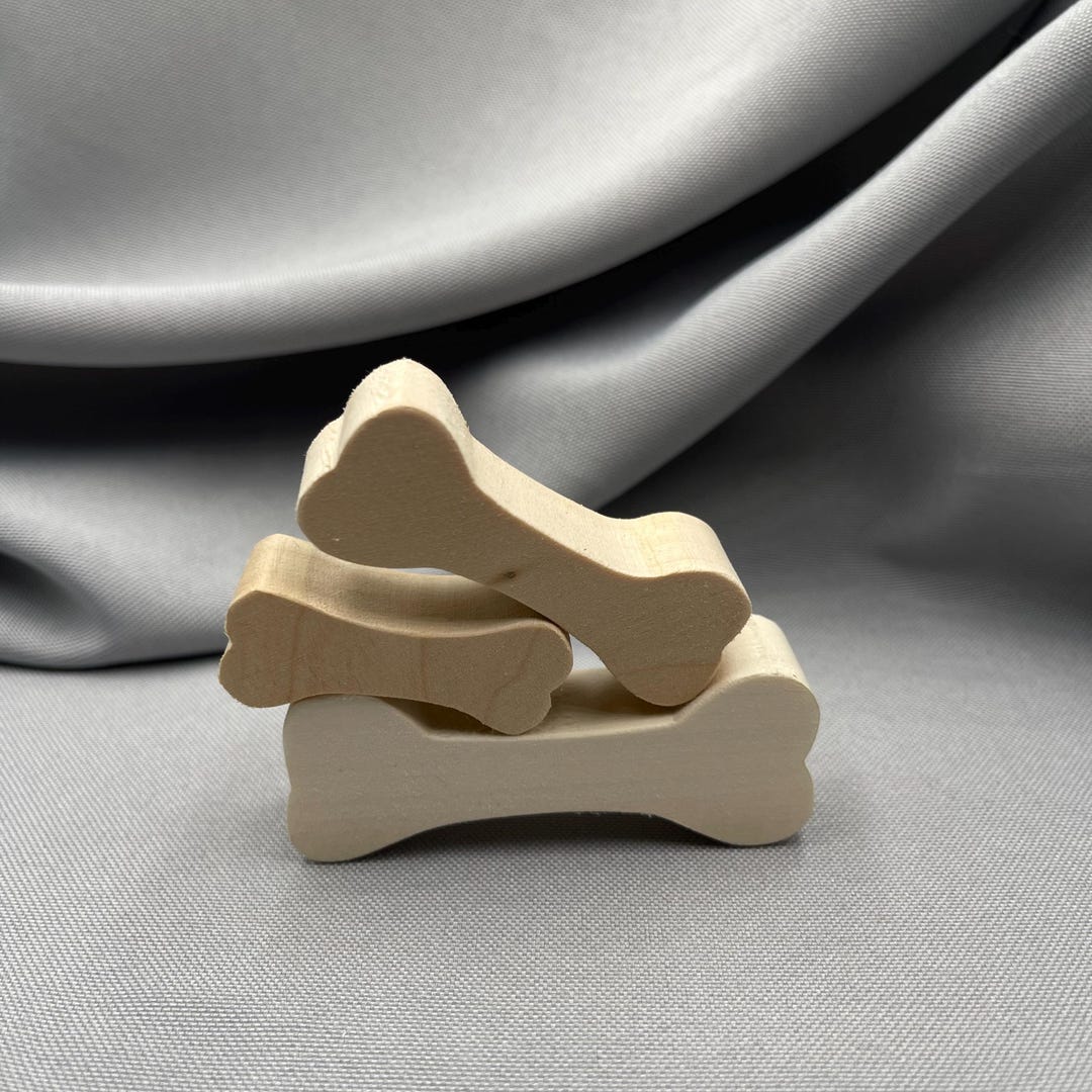 Wooden Thick Bone Shape, Blank Wood Cutout Small DIY Craft Project, Dog ...