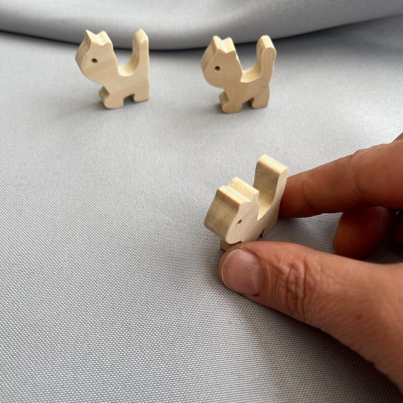 Unfinished Wooden Cats Cutout, Craft Supplies, Mini Small Cat, Wood ...