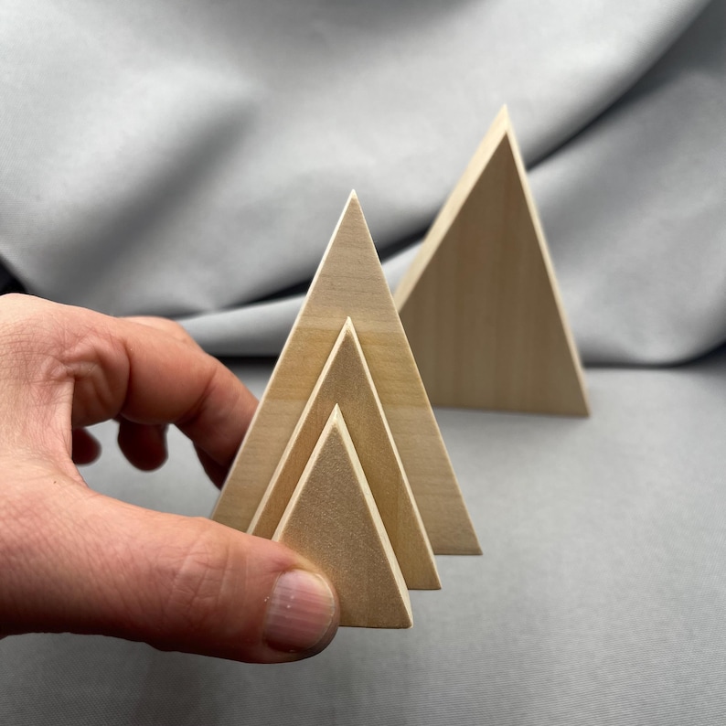 Small Wooden Triangle Cutout, Blanks DIY Christmas Craft for Kids or ...