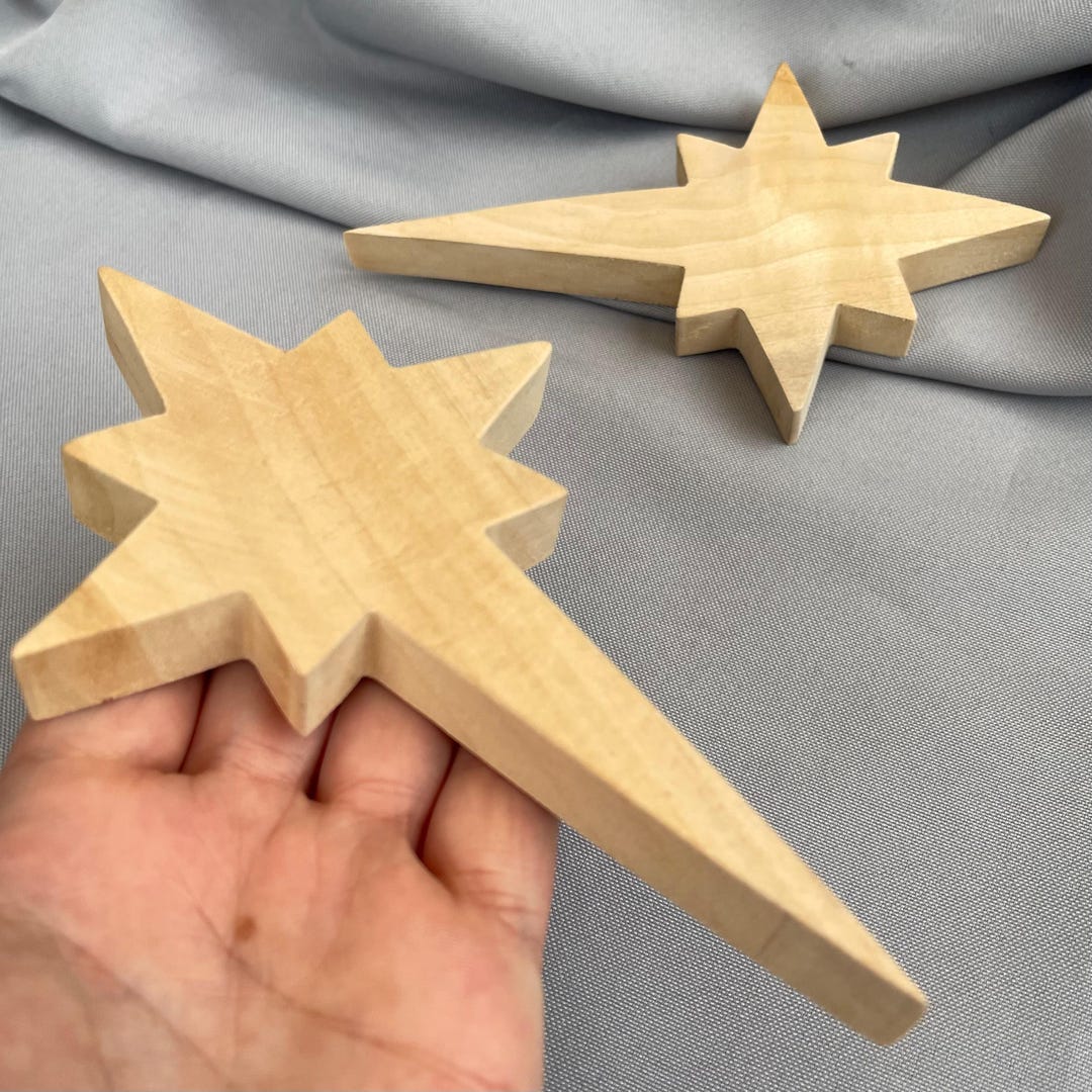 Unfinished Large Wooden Bethlehem Star, Christmas Ornament North Star ...