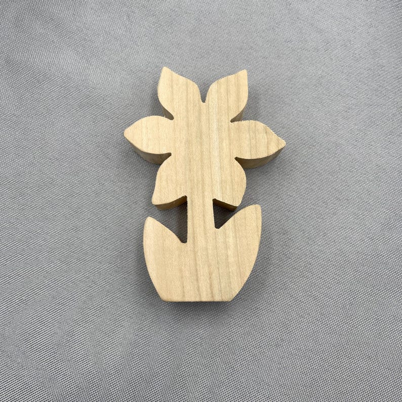 Unfinished Daisy, Wooden Flower, Unpainted Floral Decor, Standing ...