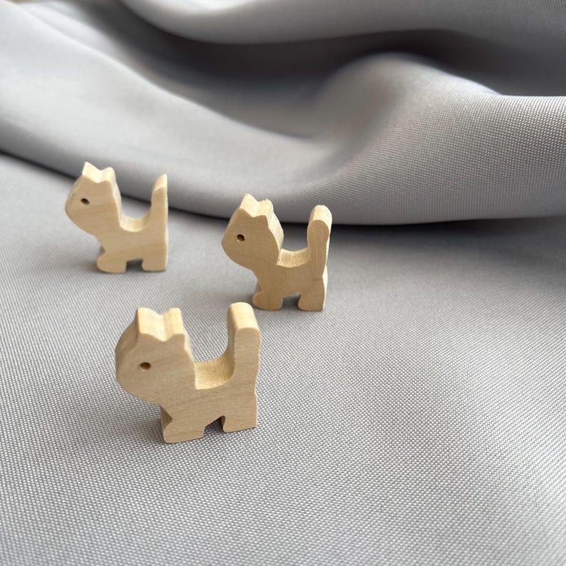 Unfinished Wooden Cats Cutout, Craft Supplies, Mini Small Cat, Wood ...