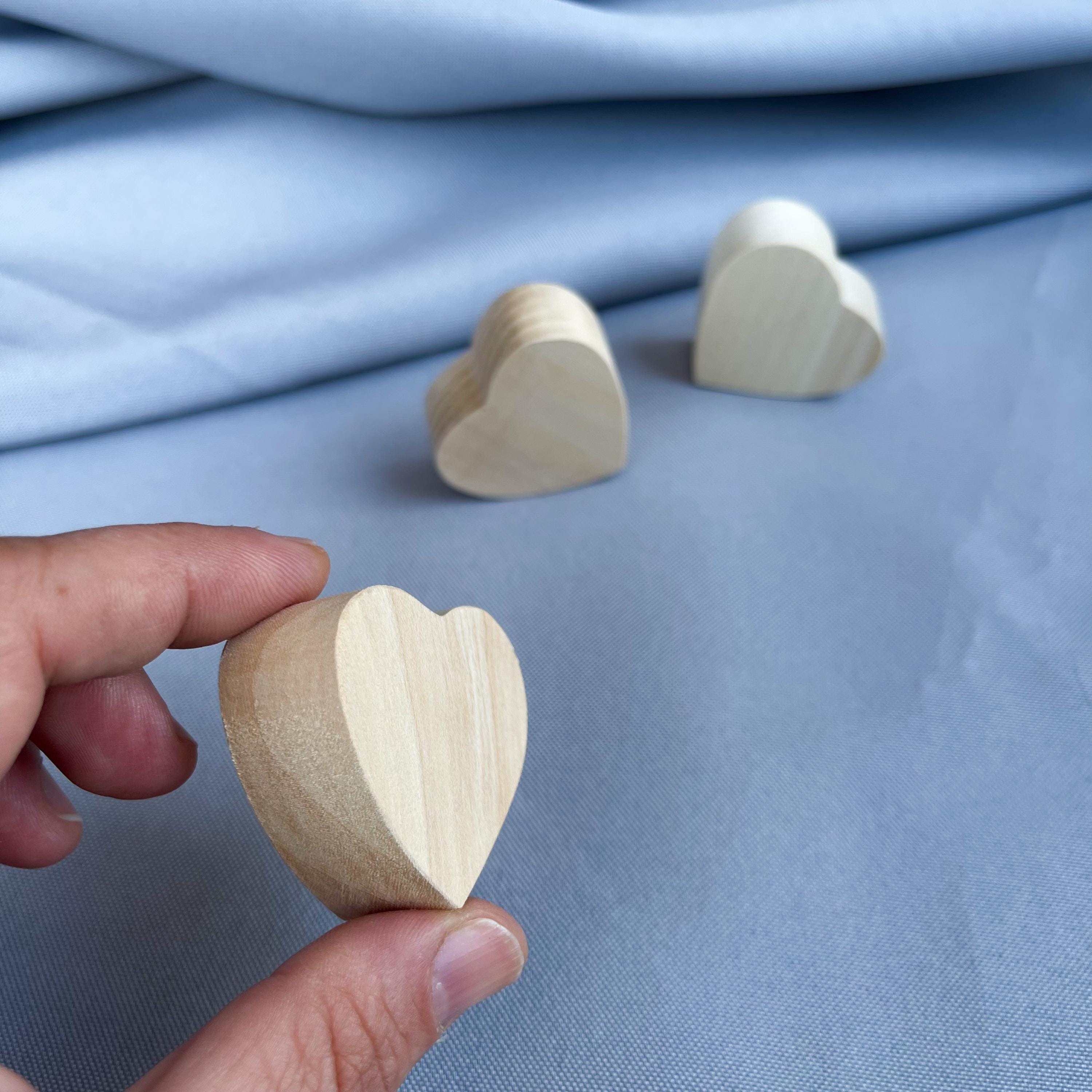 Wooden Hearts for Crafts, Blank Standing Unfinished, Heart to Paint ...