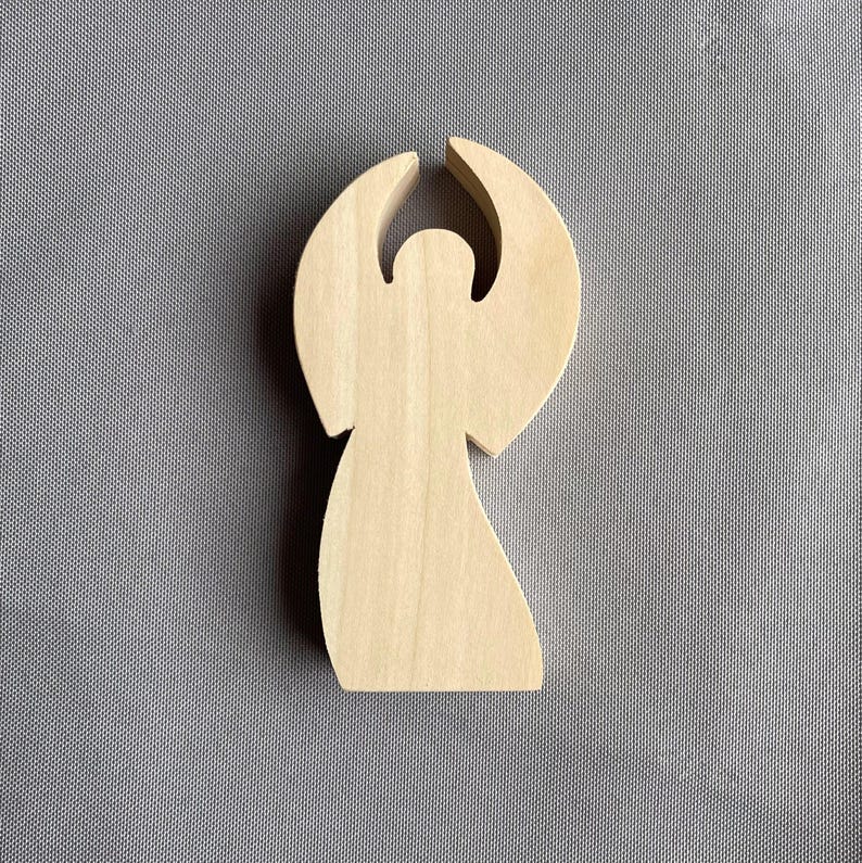 Wooden Unfinished Angels 2 Style, Angel Cut Out, Small Angel for Craft ...