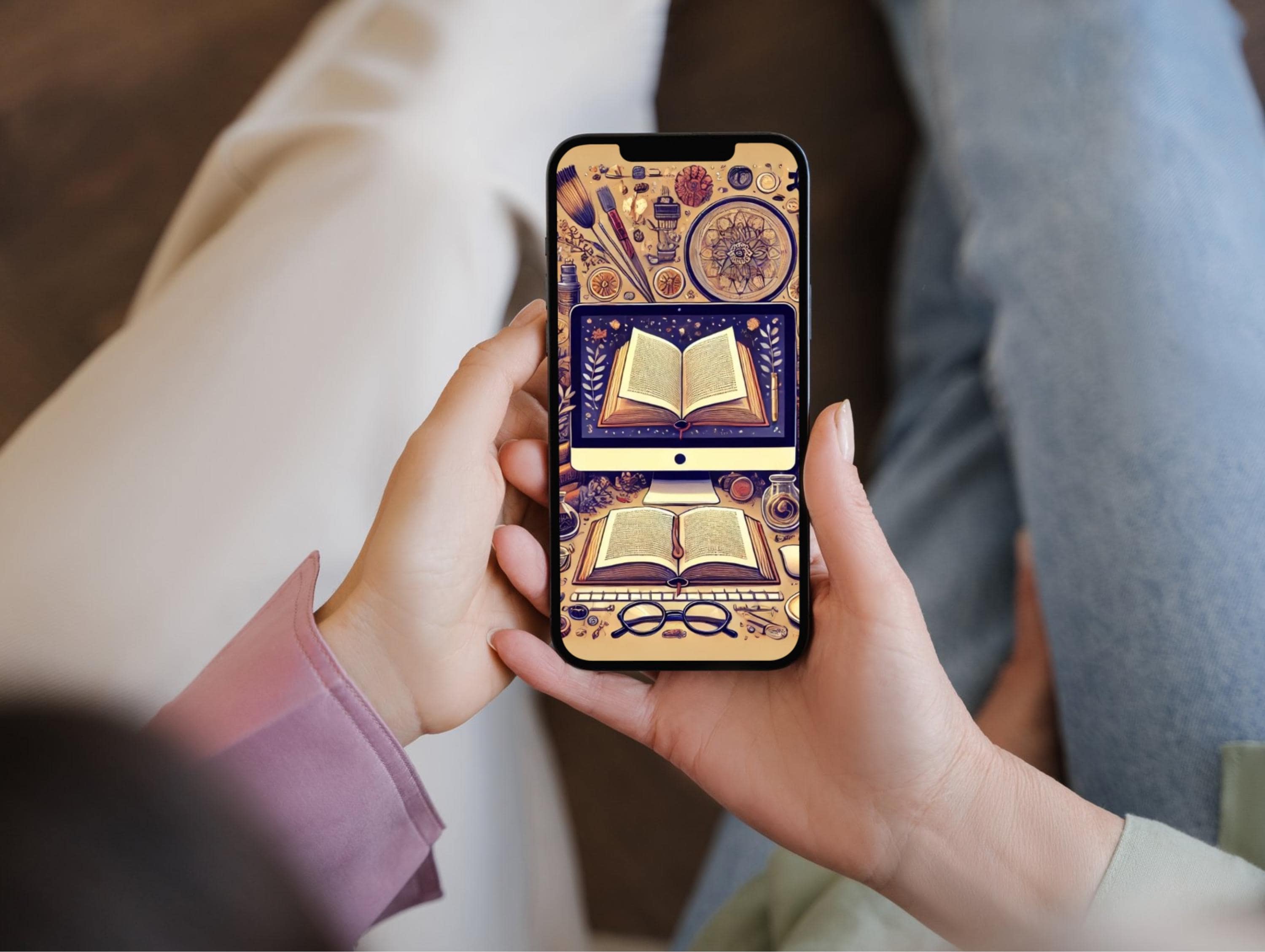 Cozy Book Lover Desktop Wallpaper | Bookish Aesthetic Digital Download ...