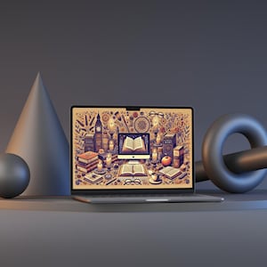 Cozy Book Lover Desktop Wallpaper | Bookish Aesthetic Digital Download ...