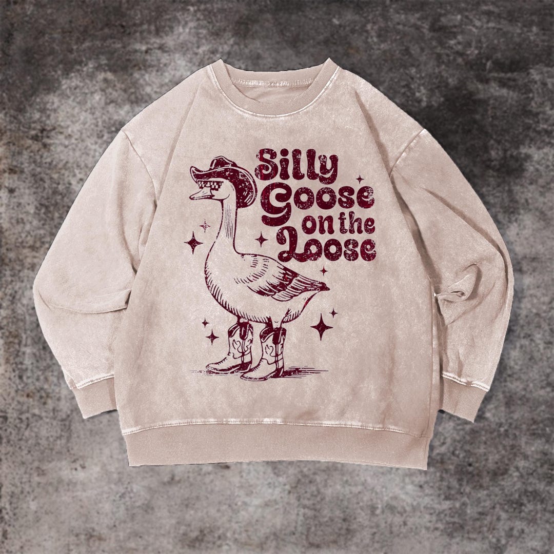 Vintage Funny Silly Goose on the Loose Sweatshirt,vintage 90s Cowgirl ...