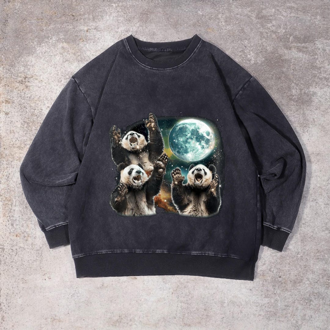 Funny Three Panda Moon, 3 Possum Full, Weird Magic 90s Meme Sweatshirt ...