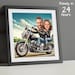 Custom Chopper Couple Portrait | Personalized Biker Caricature | Custom ...
