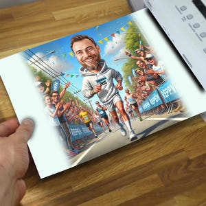 Custom Runner Cartoon Portrait | Personalised Runner Caricature ...