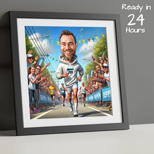 Custom Runner Cartoon Portrait | Personalised Runner Caricature ...