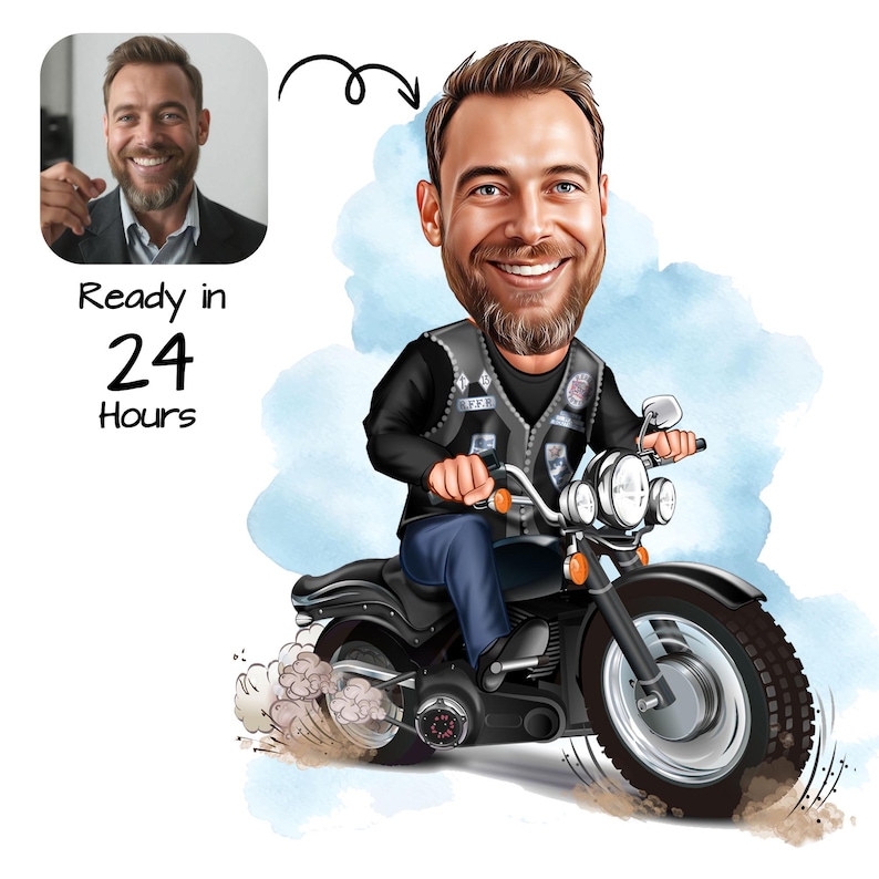 Personalized Biker Cartoon Personalized Biker Gift Biker Gift Unique ...