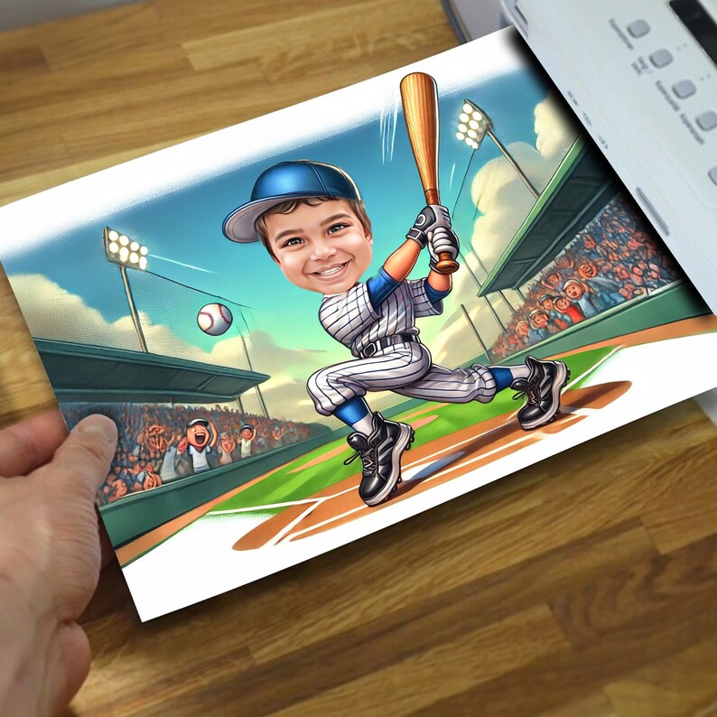 Custom Baseball Player Caricature Portrait | Personalized Baseball ...