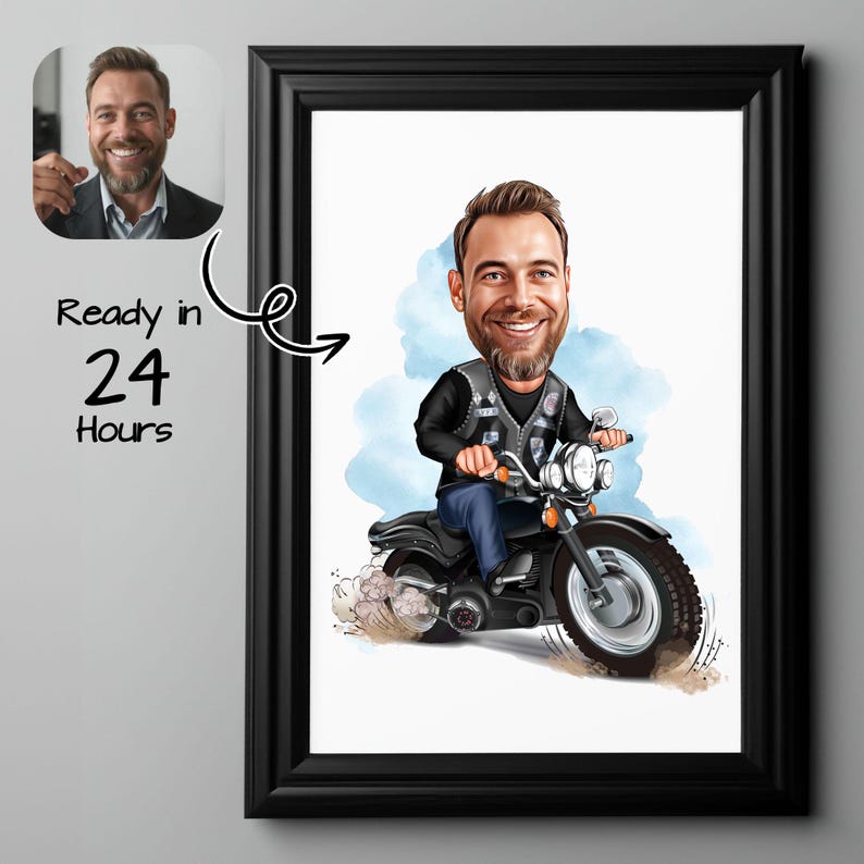 Personalized Biker Cartoon Personalized Biker Gift Biker Gift Unique ...