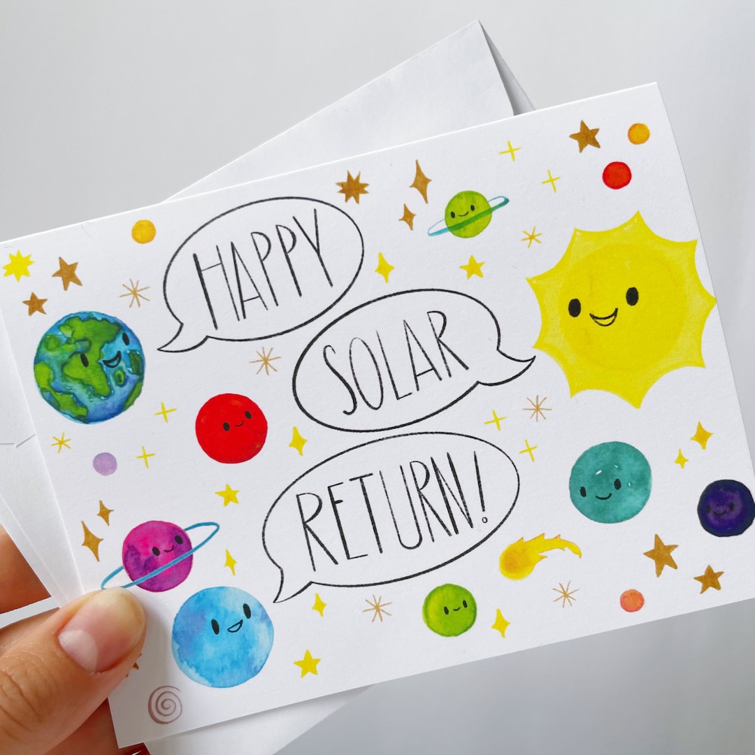 Happy Solar Return Birthday Card With Envelope - Etsy