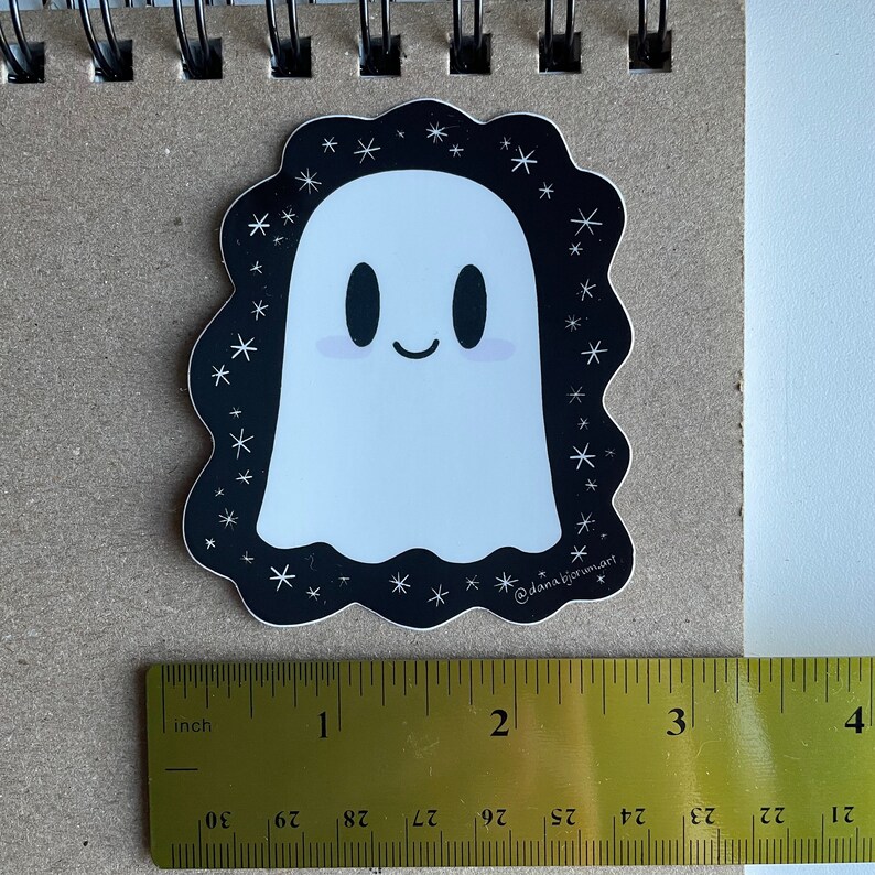 Cute Cosmic Ghost Vinyl Sticker - Etsy